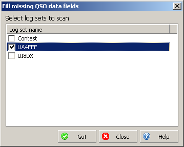 Filling log fields from the internal reference books